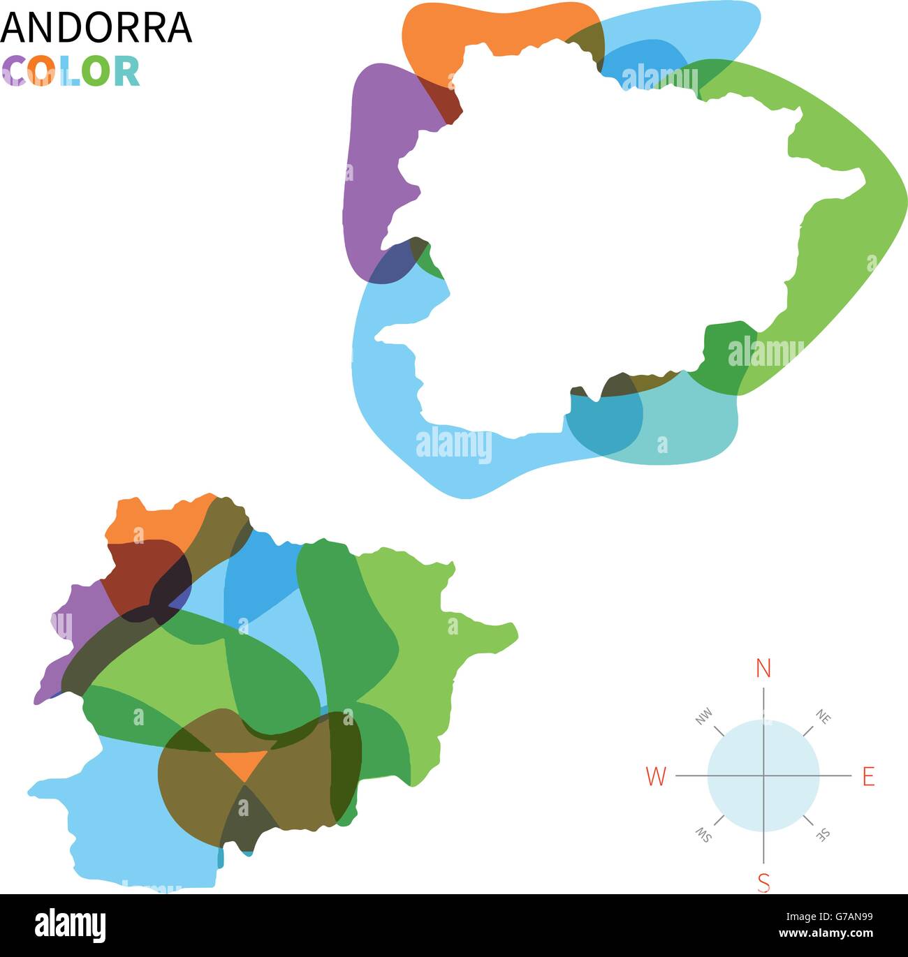 Abstract vector color map of Andorra Stock Vector Image & Art - Alamy