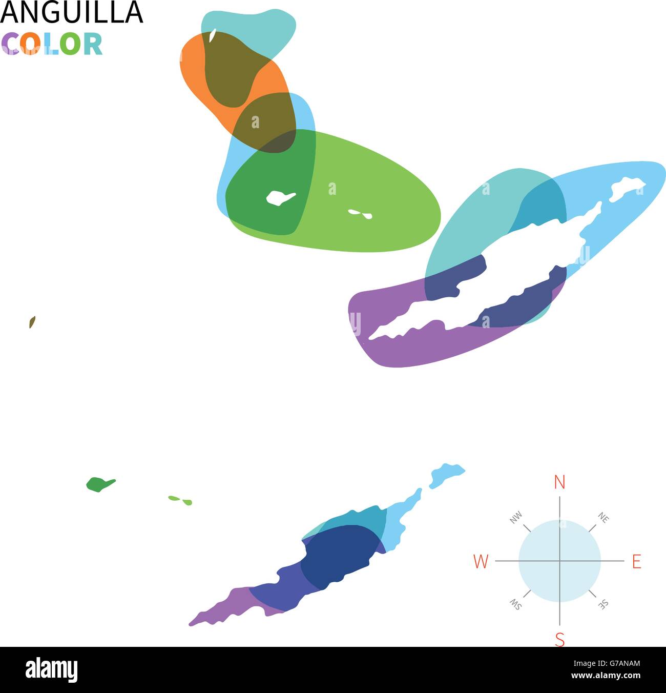 Anguilla vector map hi-res stock photography and images - Alamy