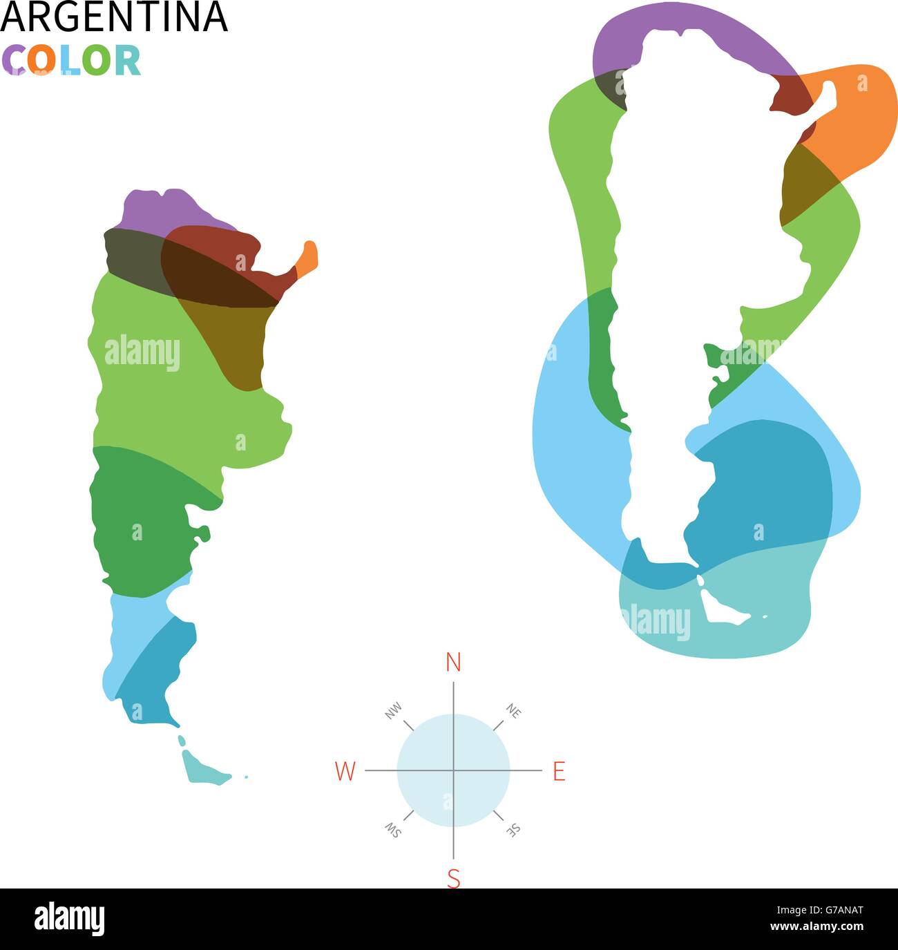 Abstract vector color map of Argentina Stock Vector Image & Art - Alamy