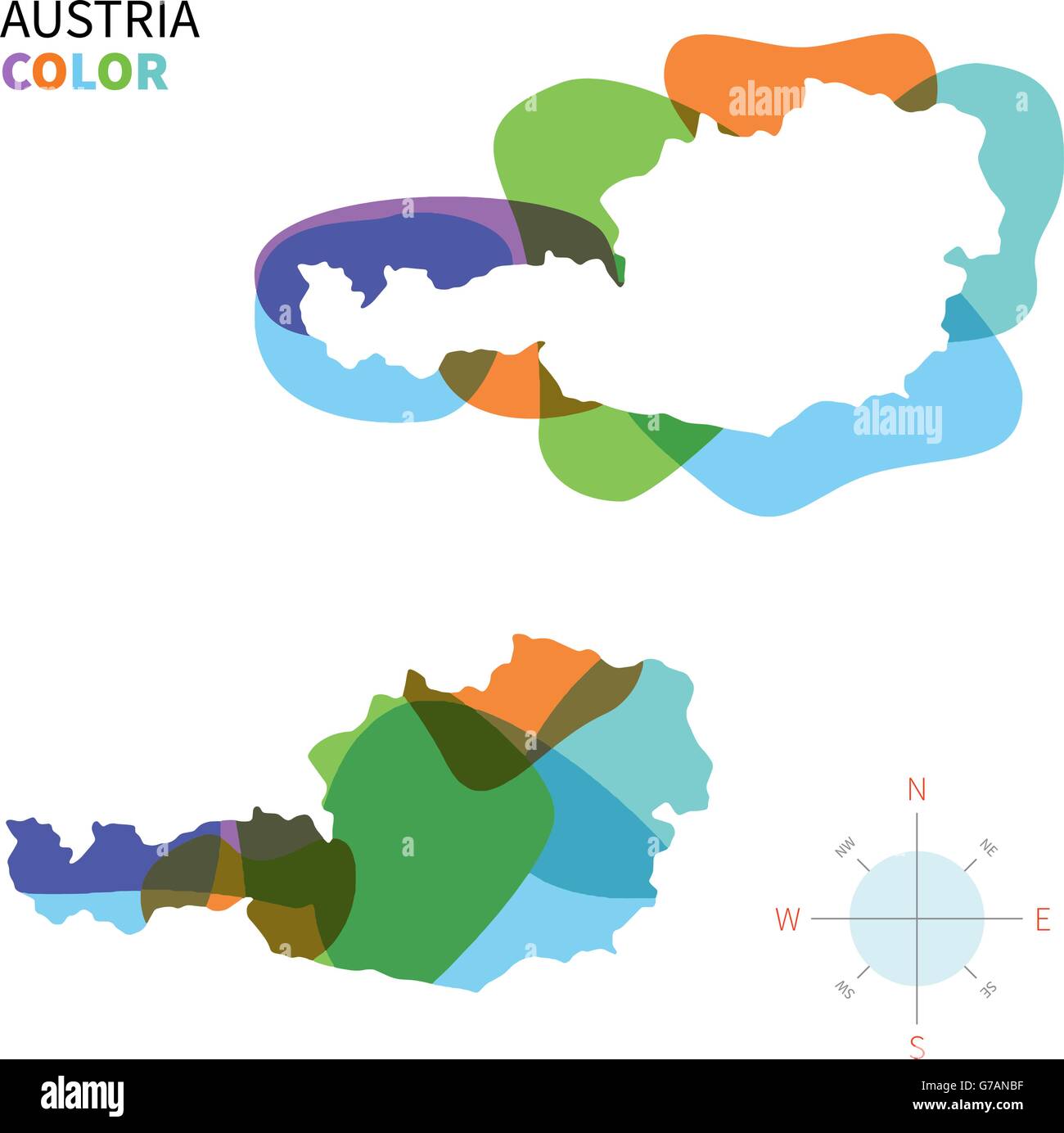 Austria political map administrative Stock Vector Images - Alamy