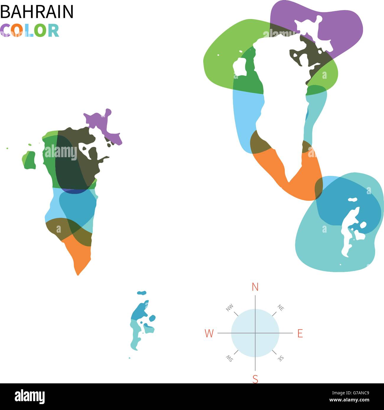 Abstract vector color map of Bahrain Stock Vector Image & Art - Alamy