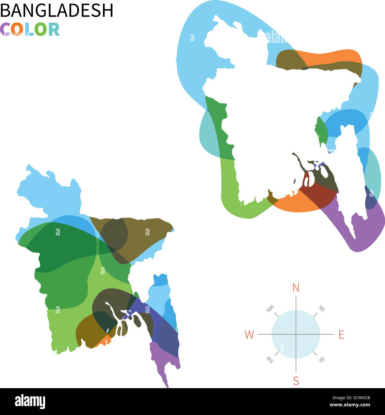 Abstract vector color map of Bangladesh Stock Vector Image & Art - Alamy