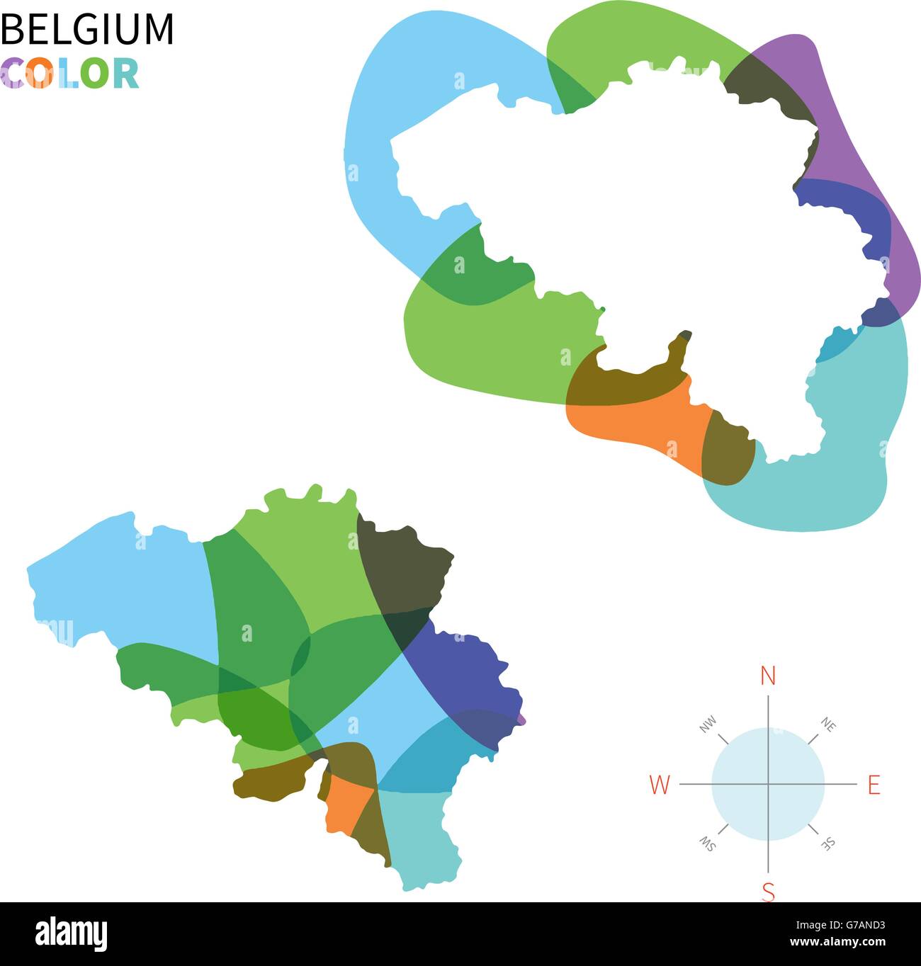 Abstract vector color map of Belgium Stock Vector Image & Art - Alamy