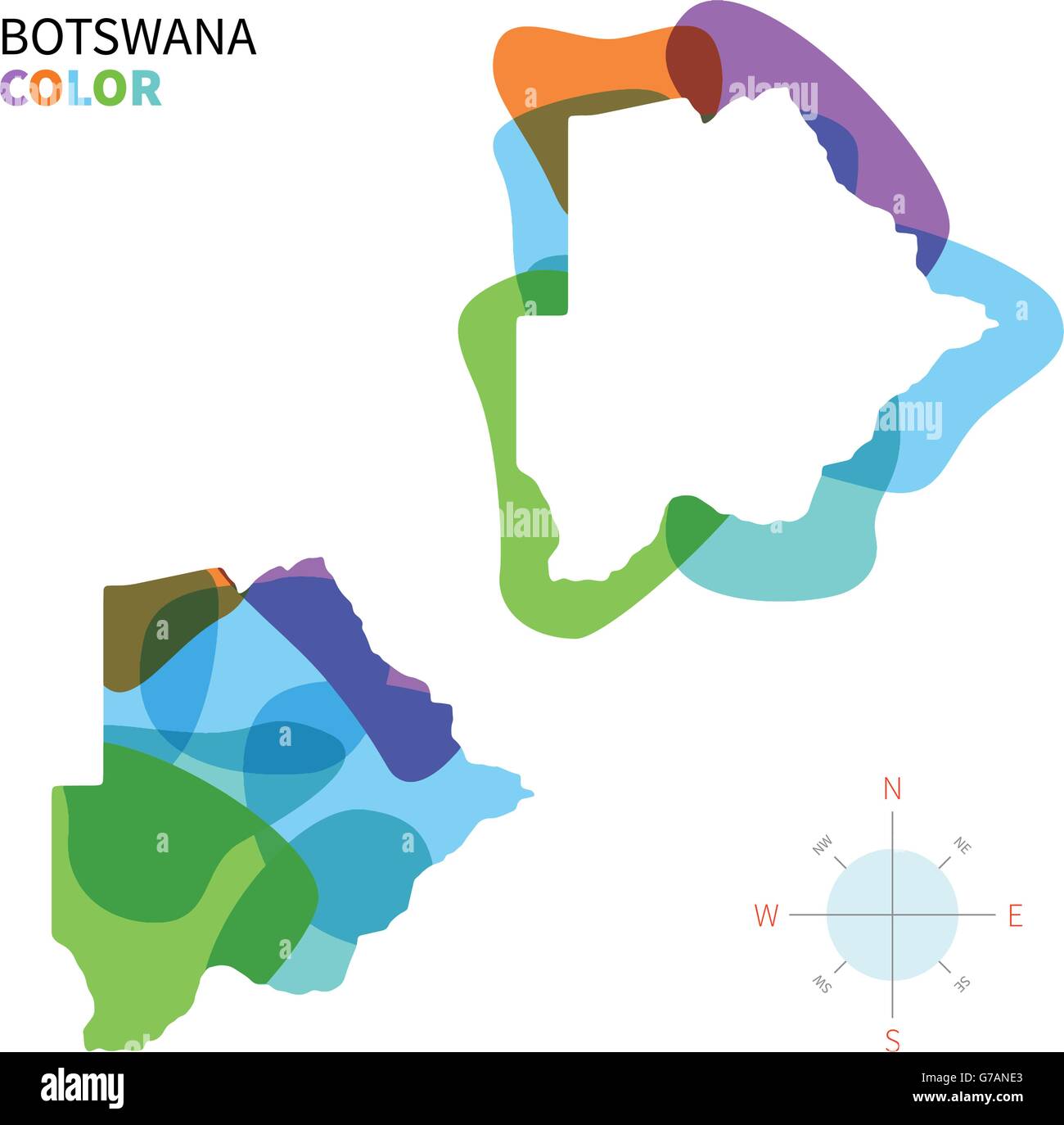 Abstract vector color map of Botswana Stock Vector Image & Art - Alamy