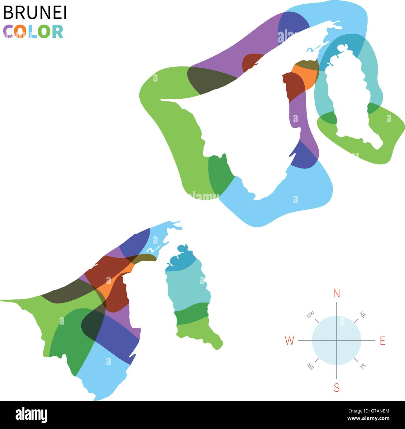 Abstract vector color map of Brunei Stock Vector Image & Art - Alamy
