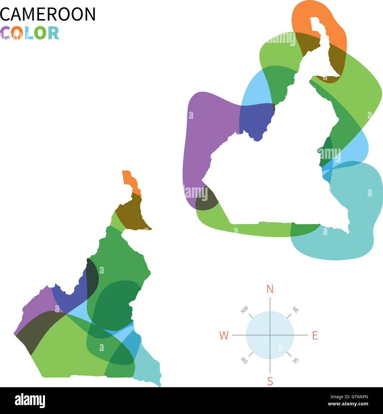 Abstract vector color map of Cameroon Stock Vector Image & Art - Alamy