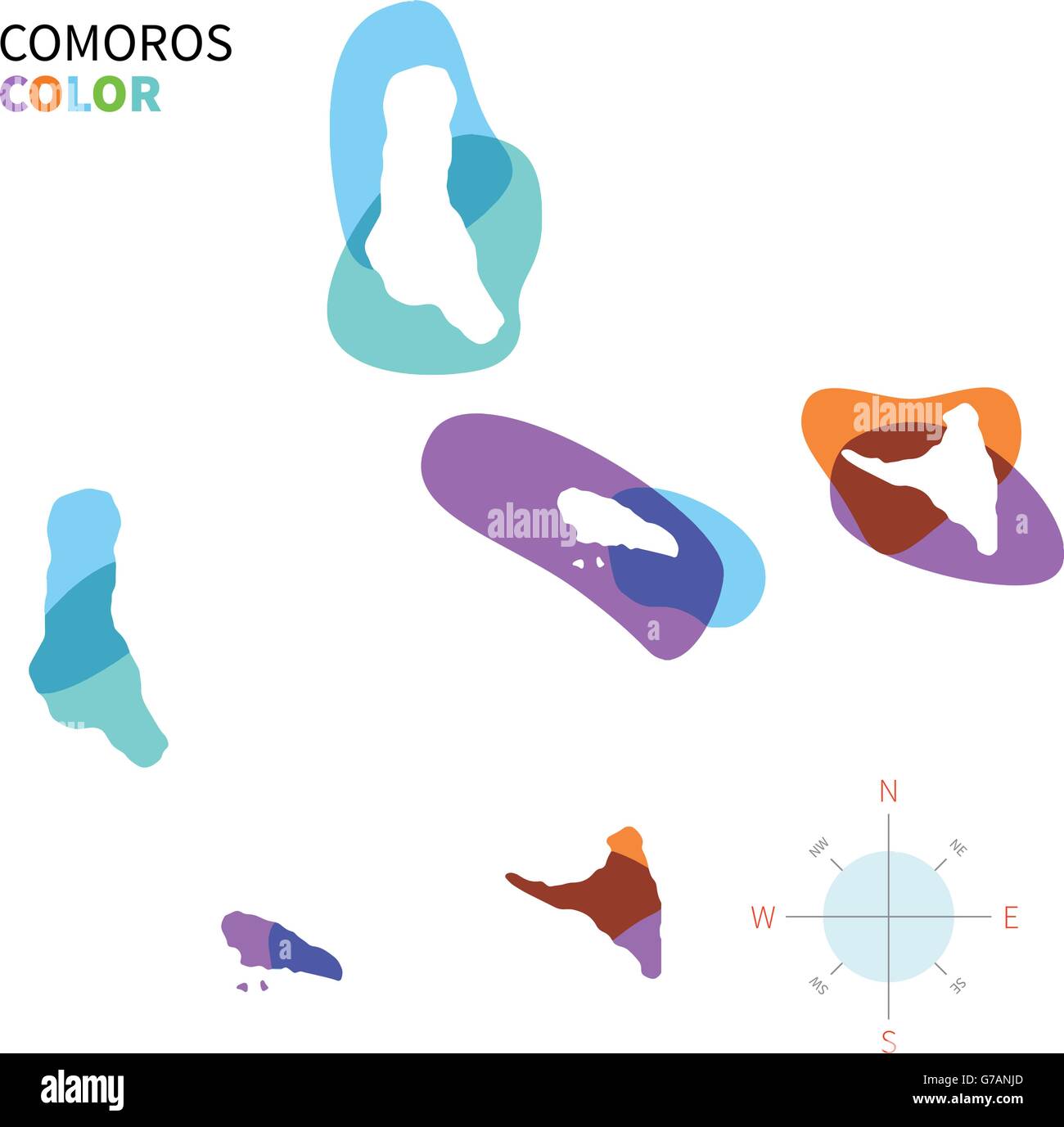 Abstract vector color map of Comoros Stock Vector Image & Art - Alamy