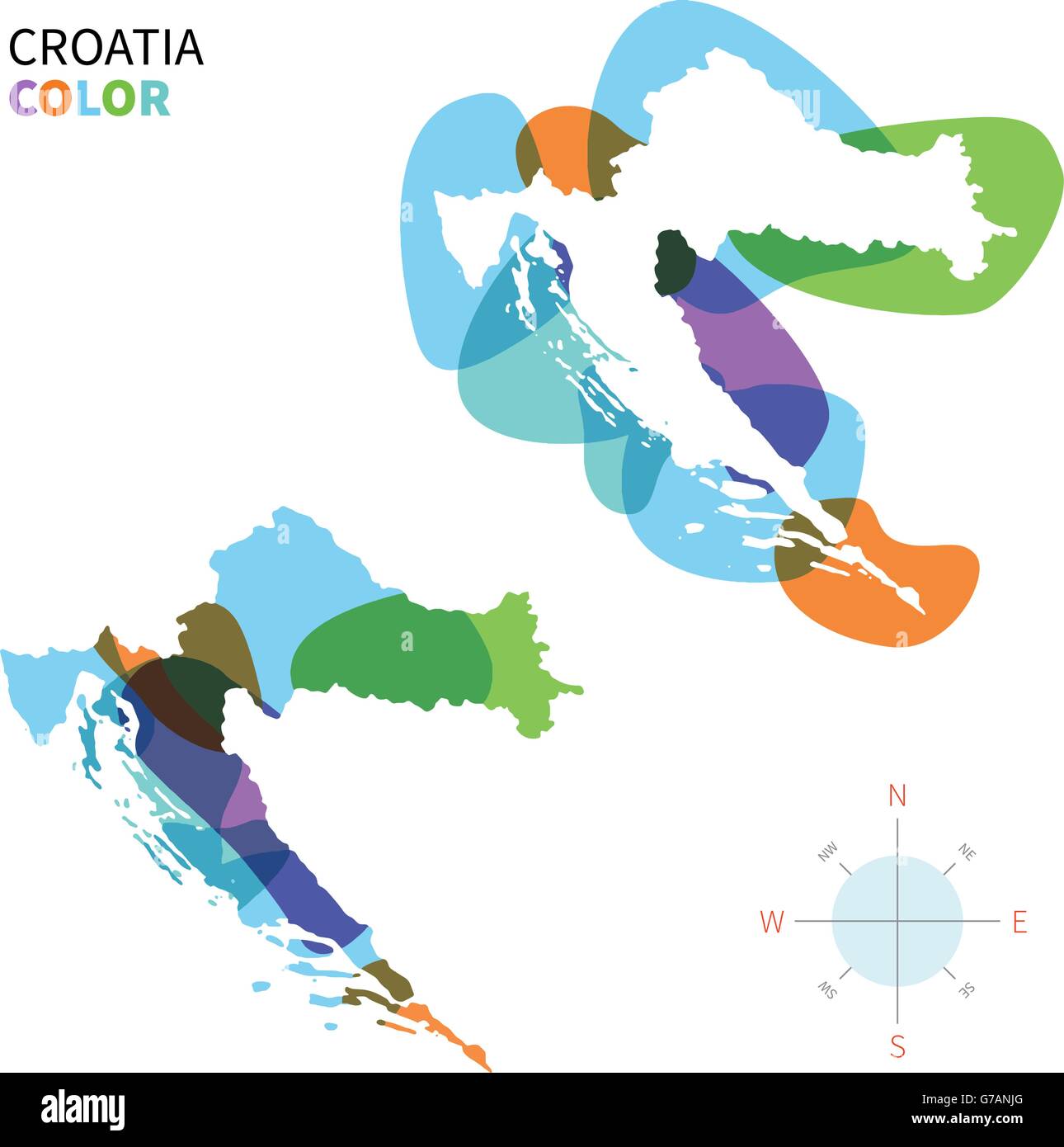 Abstract vector color map of Croatia Stock Vector Image & Art - Alamy