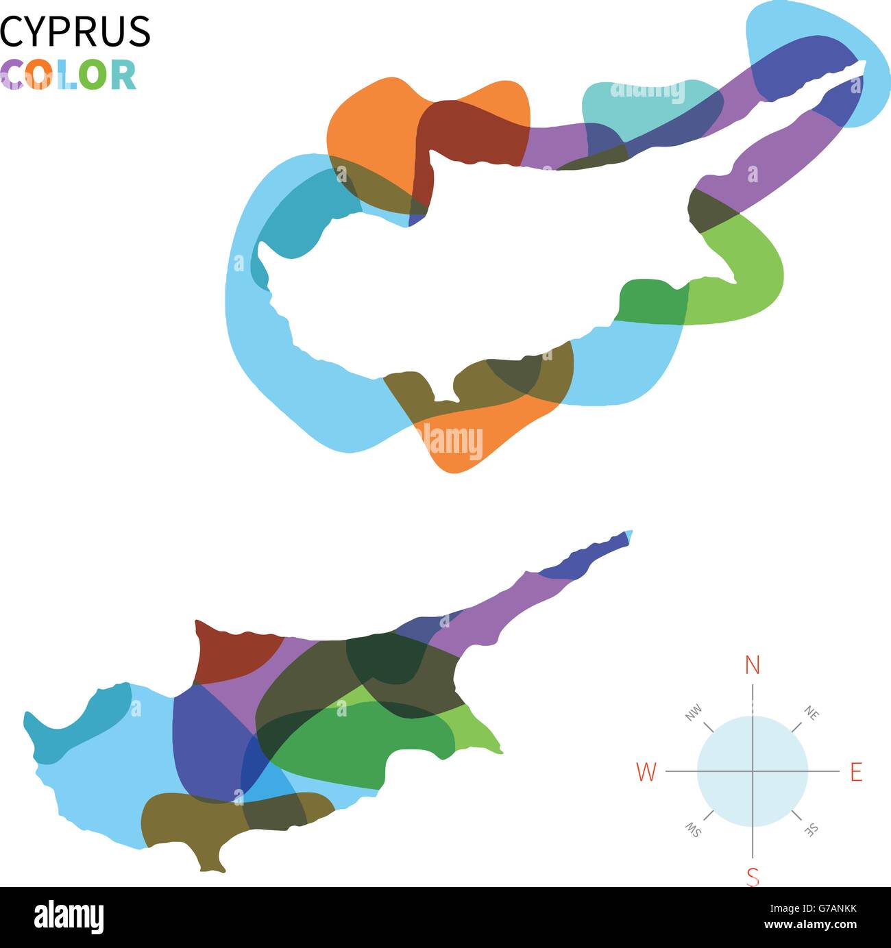 Abstract vector color map of Cyprus Stock Vector Image & Art - Alamy