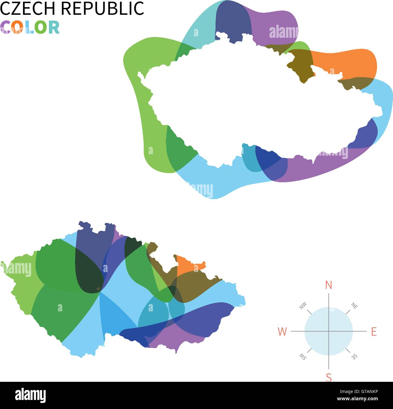 Abstract vector color map of Czech Republic Stock Vector Image & Art ...