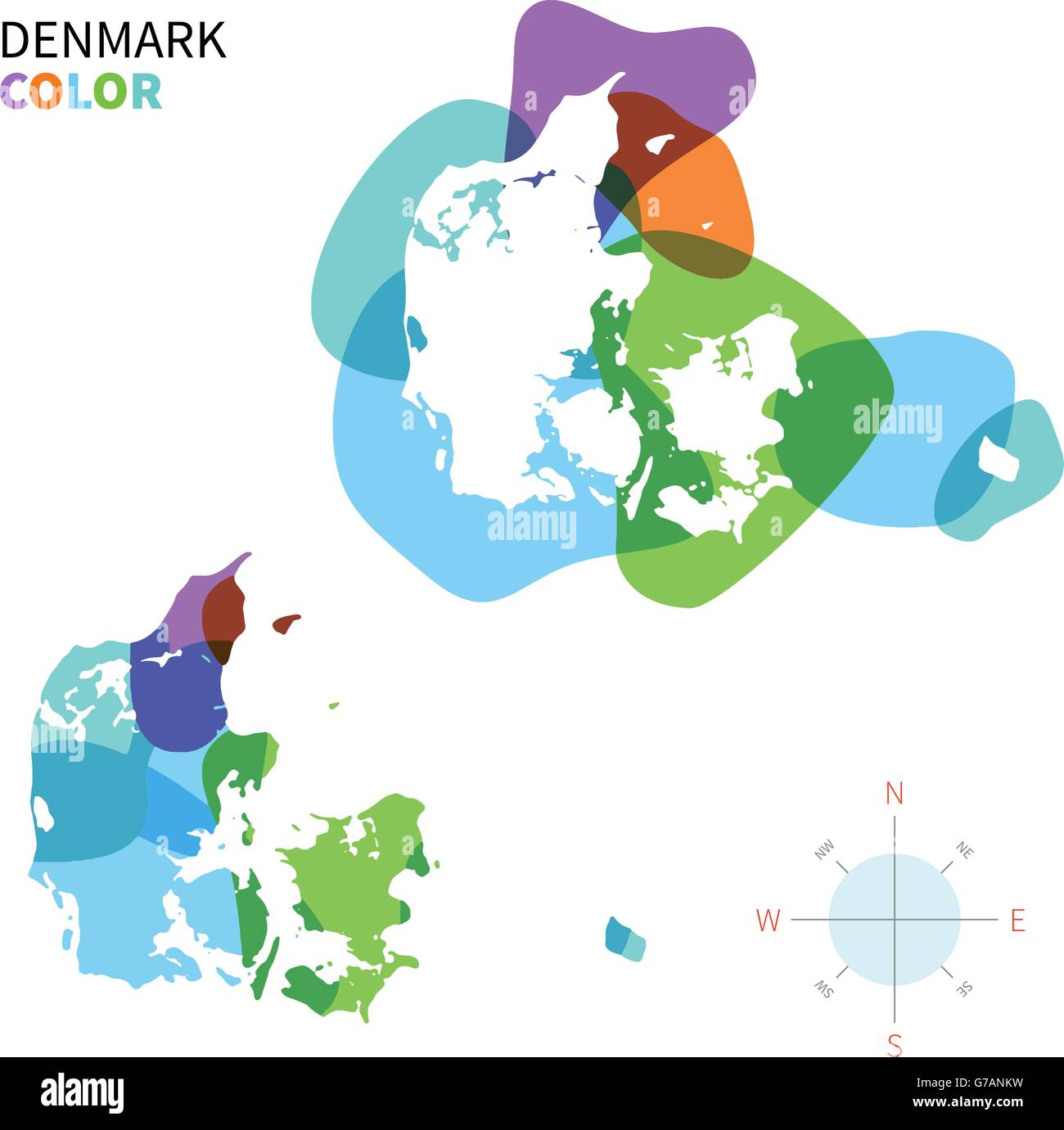 Abstract vector color map of Denmark Stock Vector Image & Art - Alamy