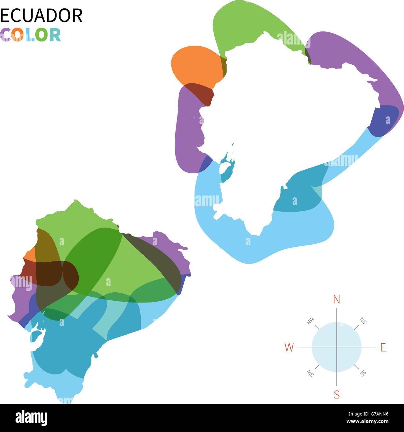Abstract vector color map of Ecuador Stock Vector Image & Art - Alamy