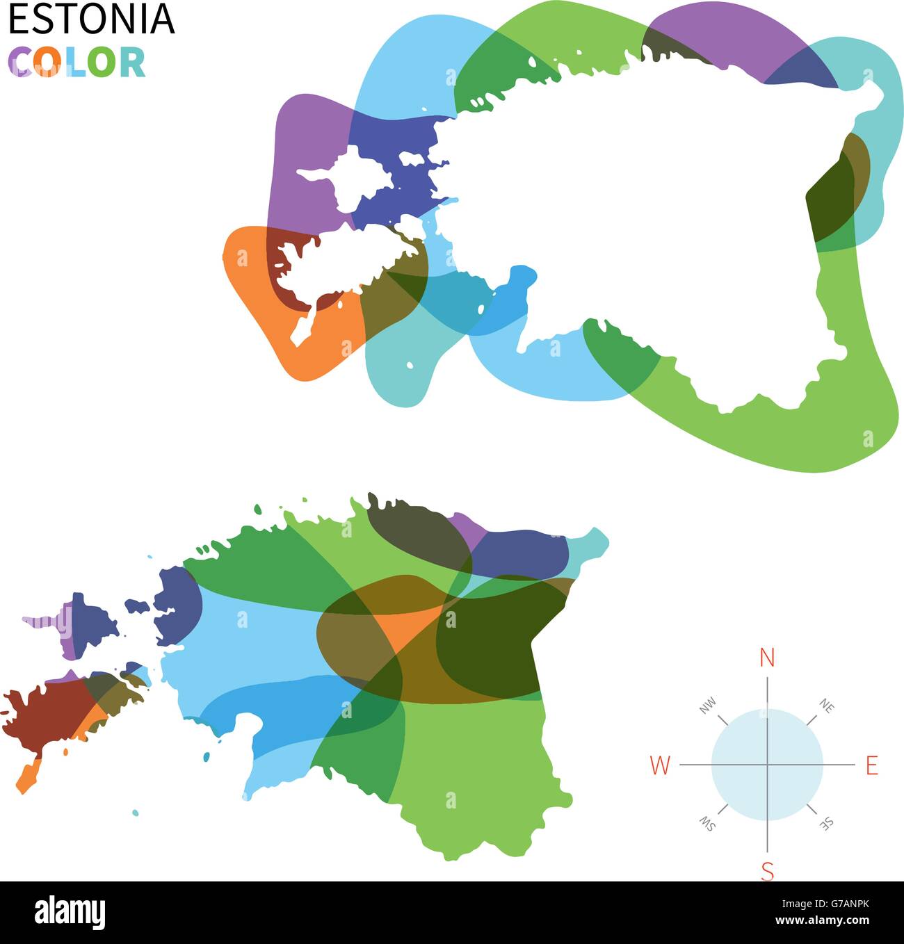 Abstract vector color map of Estonia Stock Vector Image & Art - Alamy