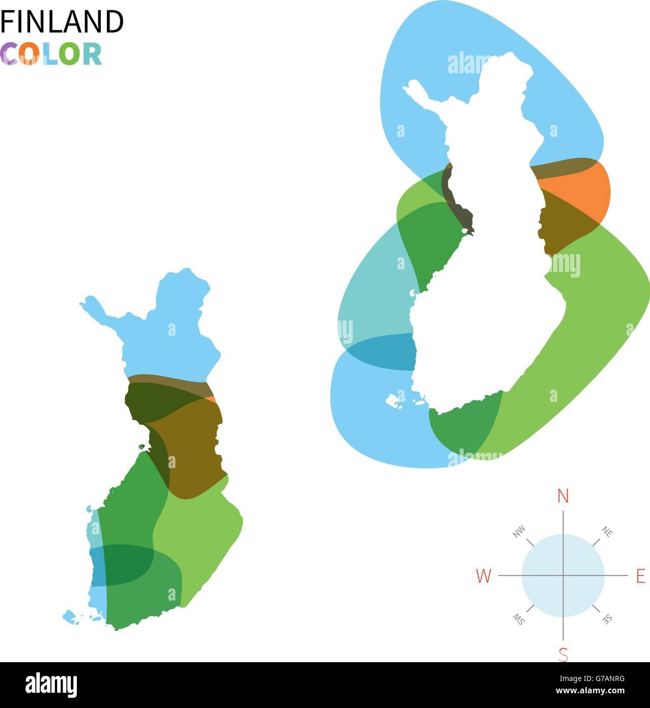 Abstract vector color map of Finland Stock Vector Image & Art - Alamy