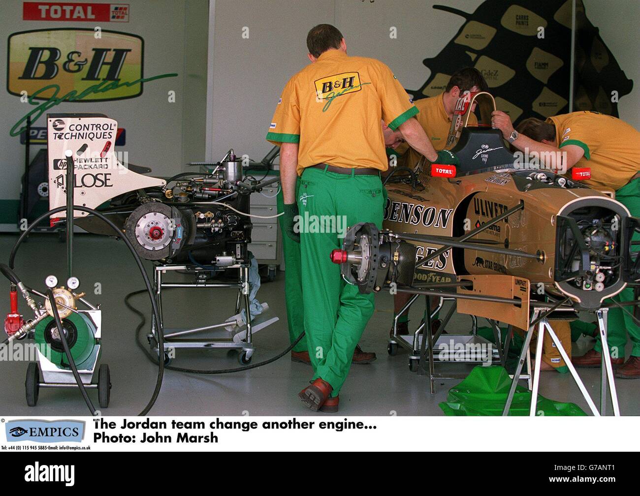 Motor Racing; Formula One testing, Estoril, Portugal. The Jordan team ...