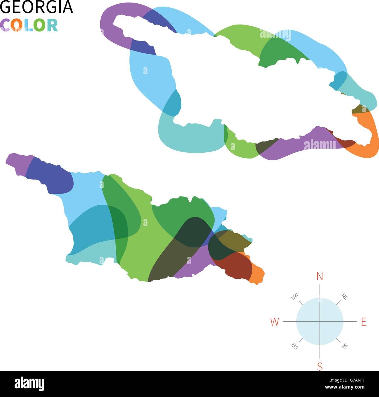 Georgia political map administrative Stock Vector Images - Alamy