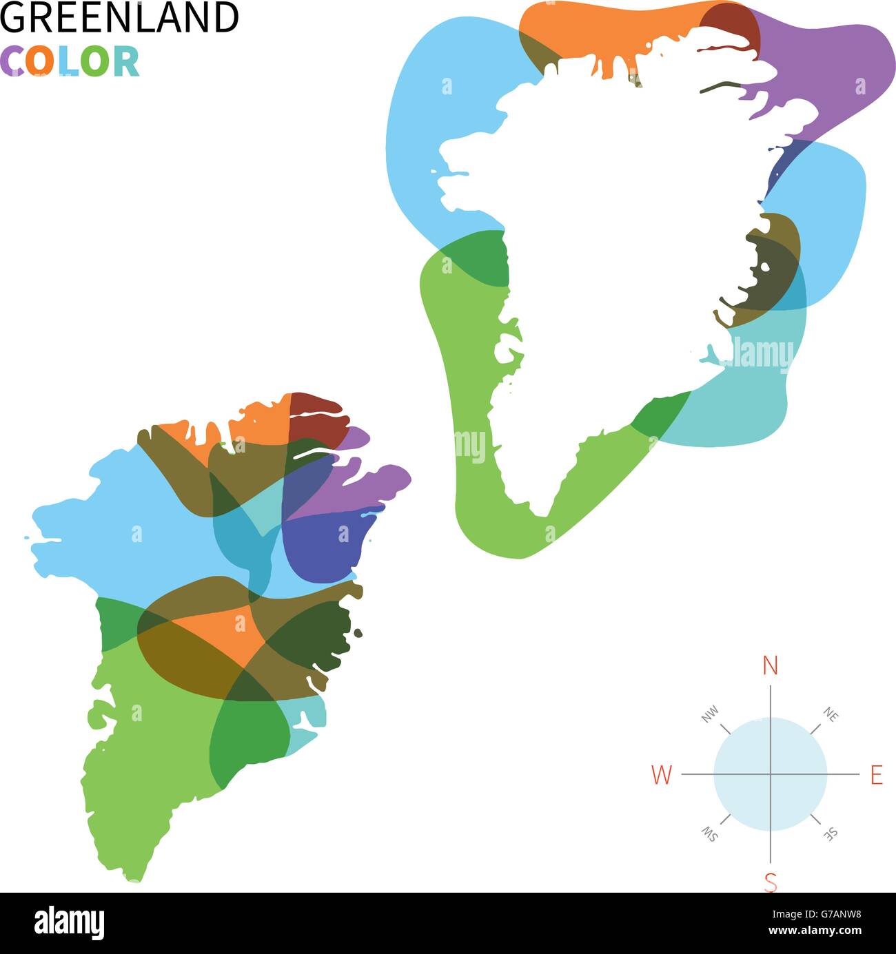 Abstract vector color map of Greenland Stock Vector Image & Art - Alamy