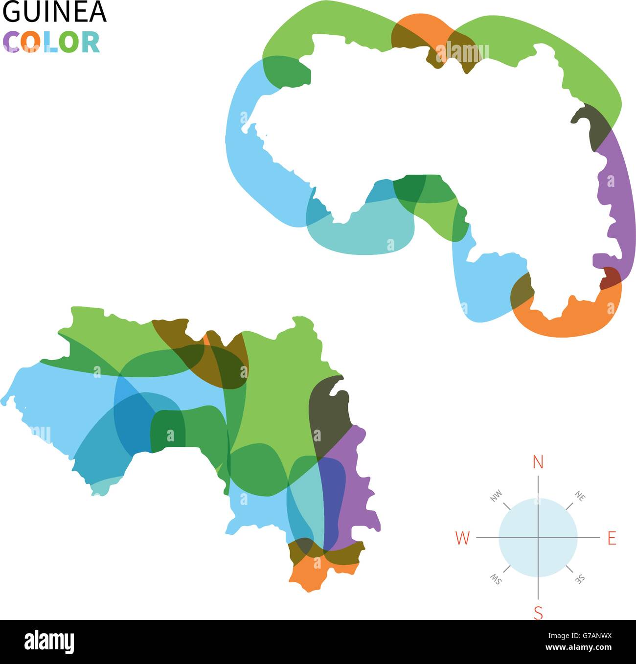 Abstract vector color map of Guinea Stock Vector Image & Art - Alamy