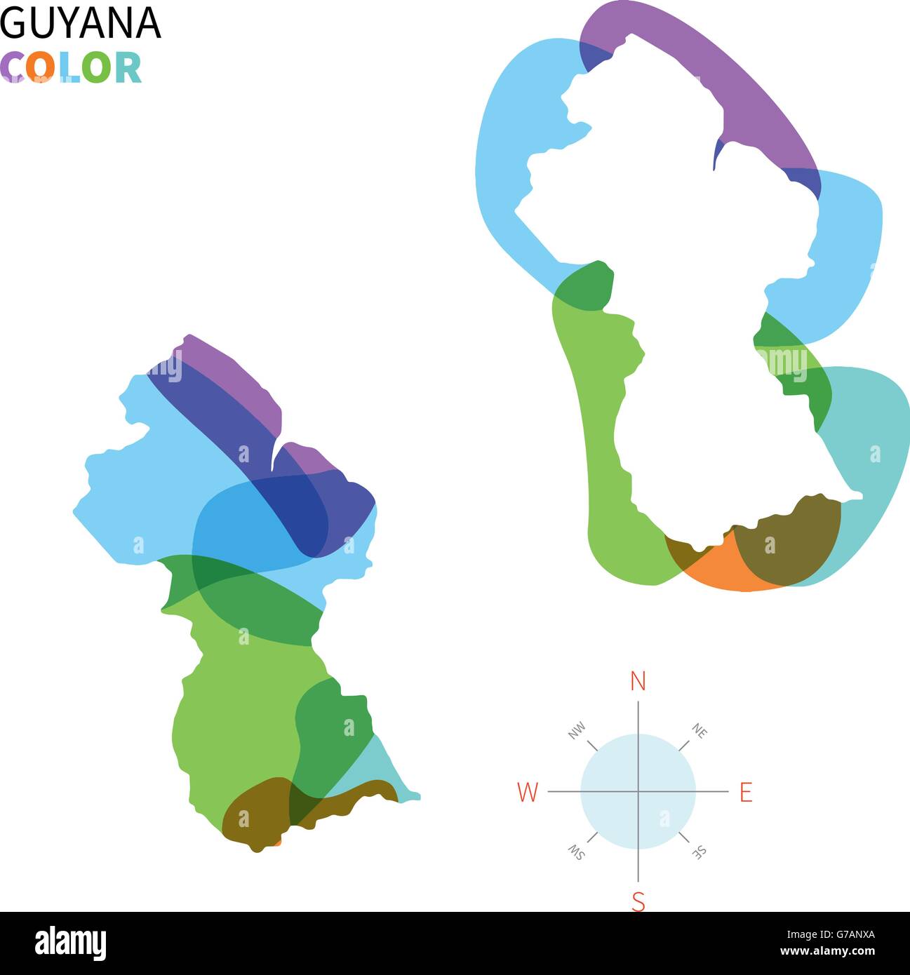 Map of guyana hi-res stock photography and images - Alamy