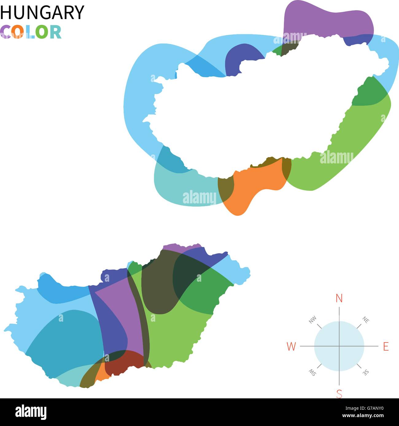 Abstract vector color map of Hungary Stock Vector Image & Art - Alamy