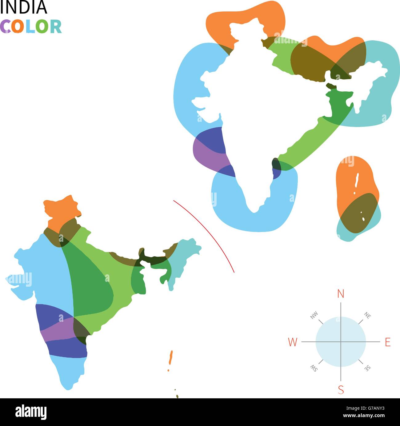 Abstract vector color map of India Stock Vector Image & Art - Alamy