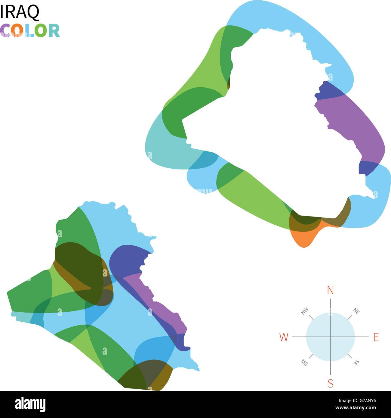 Abstract vector color map of Iraq Stock Vector Image & Art - Alamy