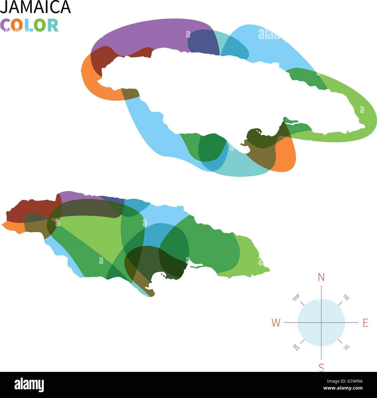 Abstract vector color map of Jamaica Stock Vector Image & Art - Alamy