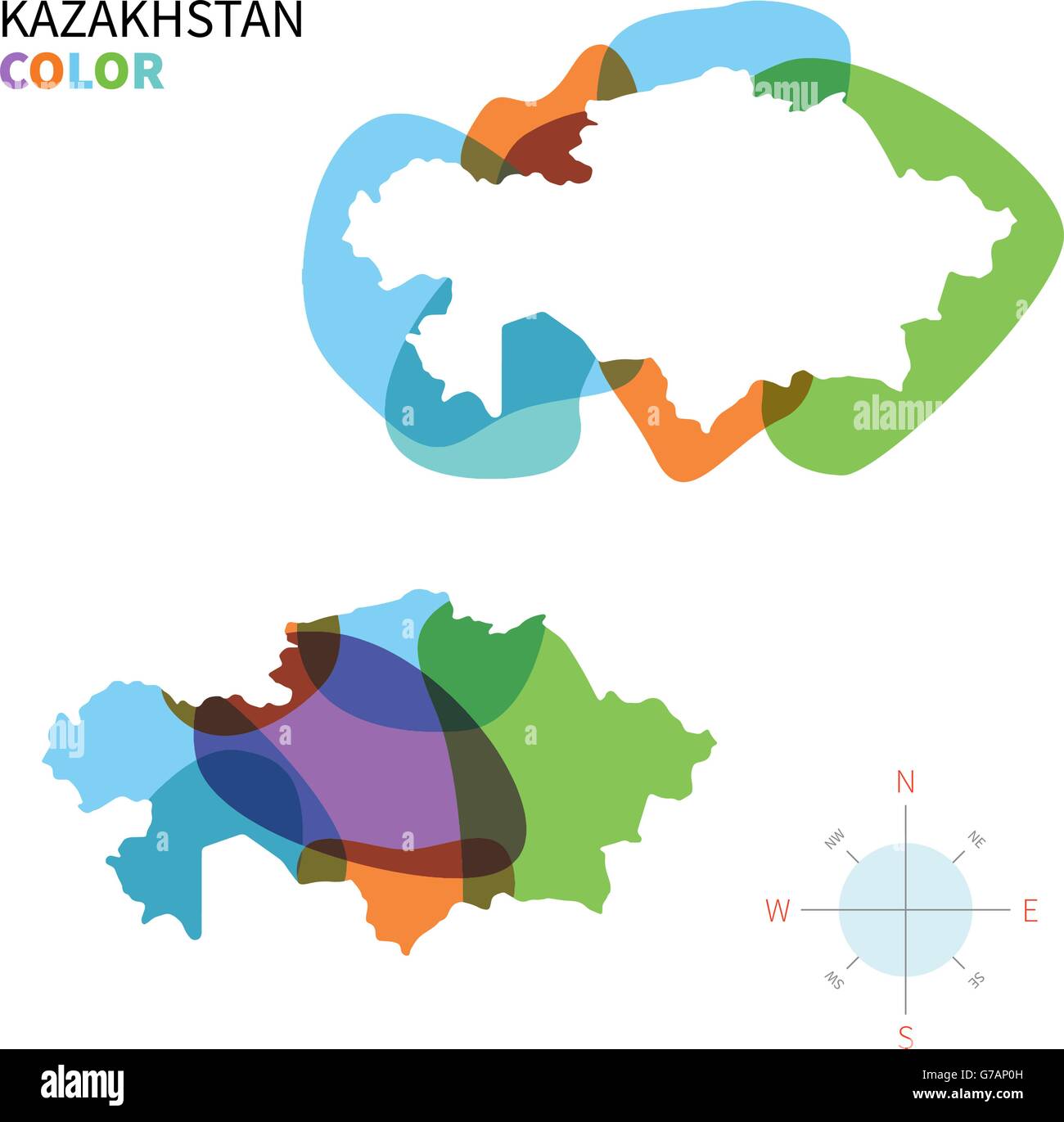 Abstract vector color map of Kazakhstan Stock Vector Image & Art - Alamy