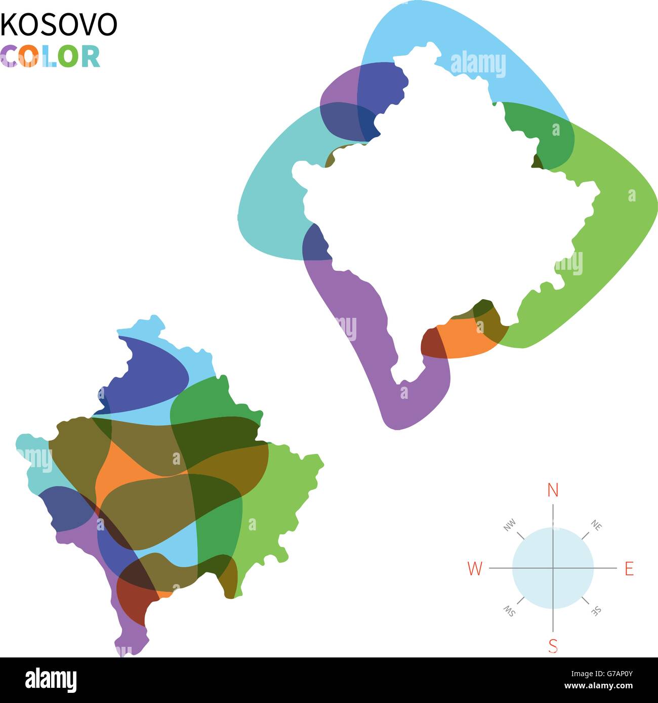Abstract vector color map of Kosovo Stock Vector Image & Art - Alamy