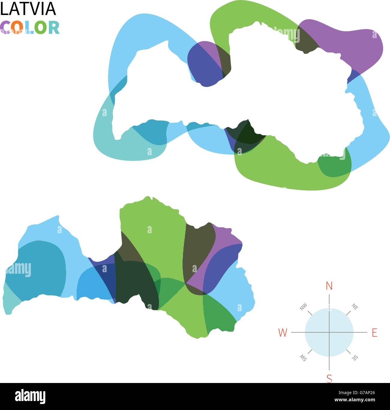 Abstract vector color map of Latvia Stock Vector Image & Art - Alamy