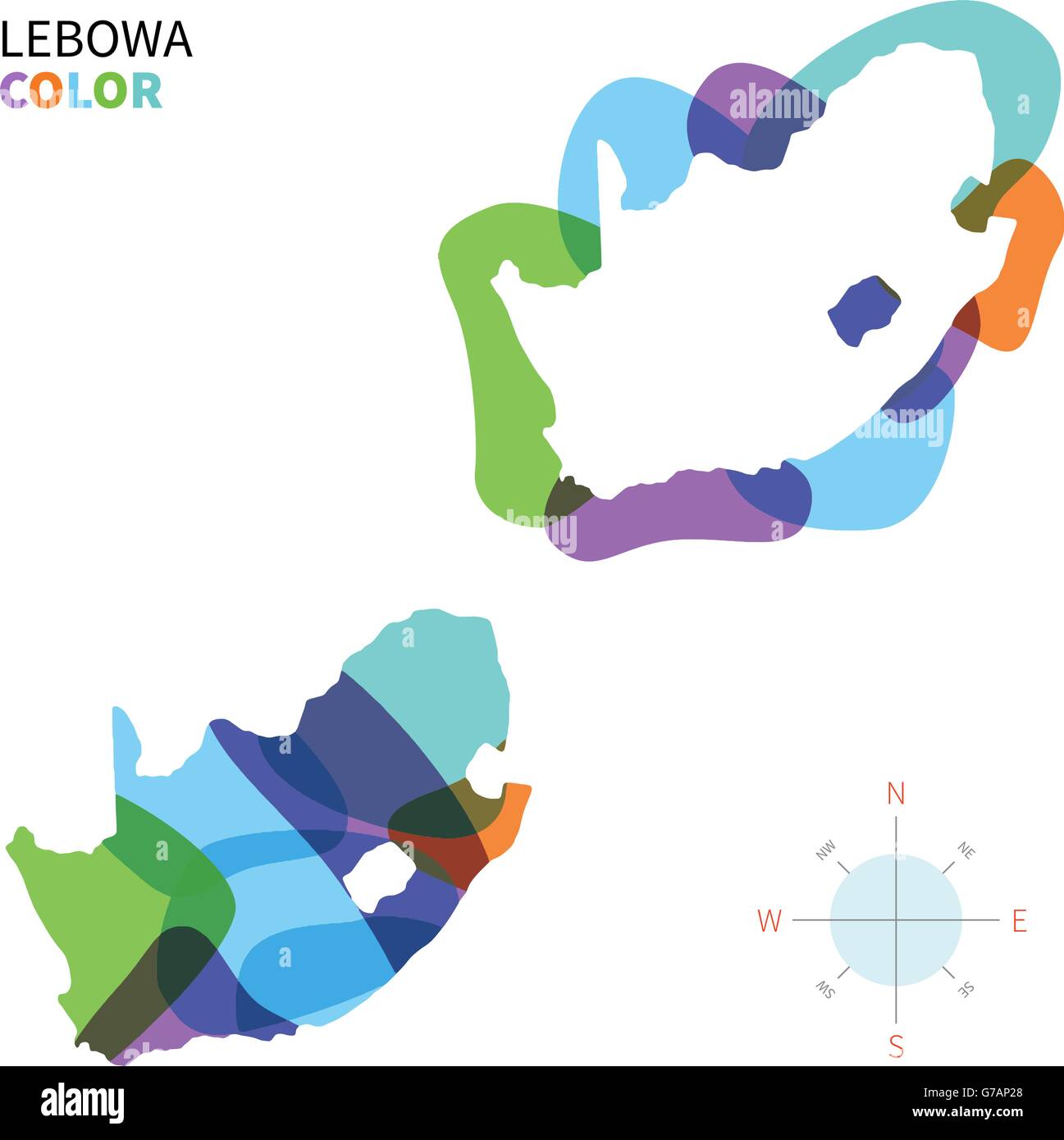Abstract vector color map of Lebowa Stock Vector Image & Art - Alamy
