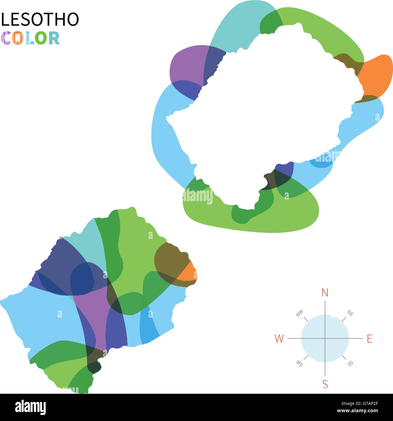 Abstract vector color map of Lesotho Stock Vector Image & Art - Alamy