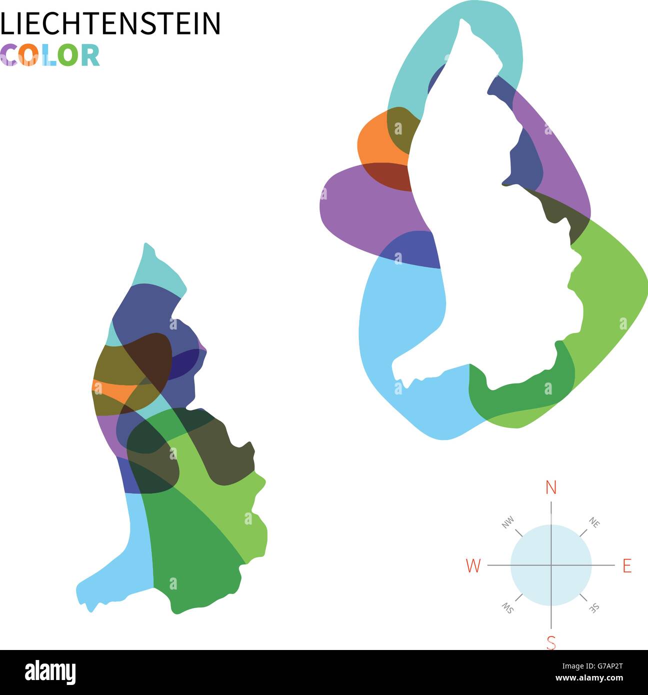 Abstract vector color map of Liechtenstein Stock Vector Image & Art - Alamy