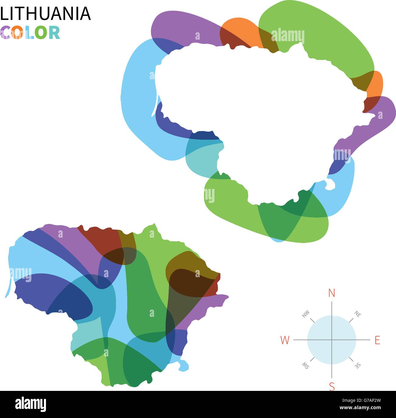 Abstract vector color map of Lithuania Stock Vector Image & Art - Alamy