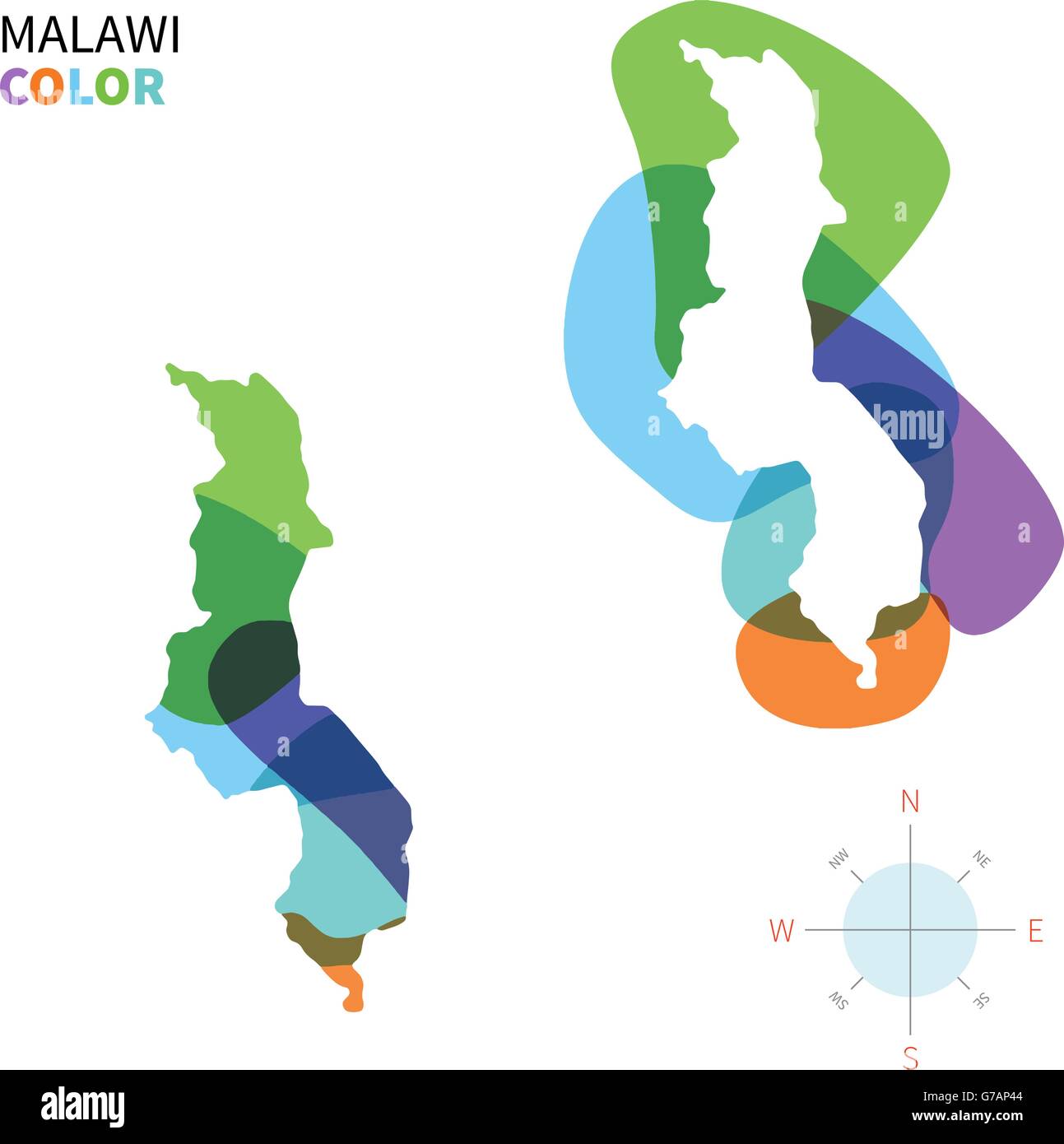 Abstract vector color map of Malawi Stock Vector Image & Art - Alamy
