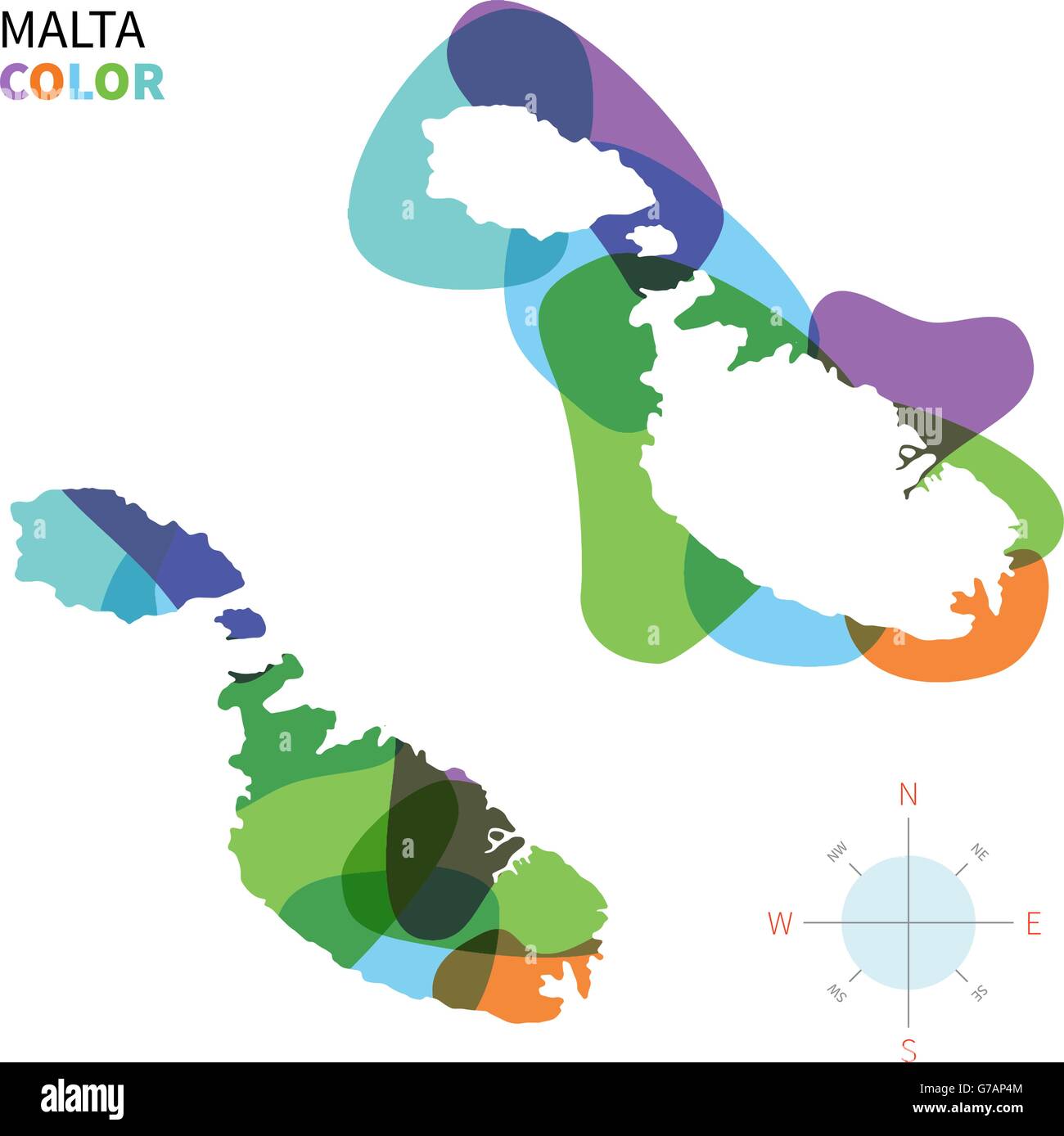 Abstract vector color map of Malta Stock Vector Image & Art - Alamy