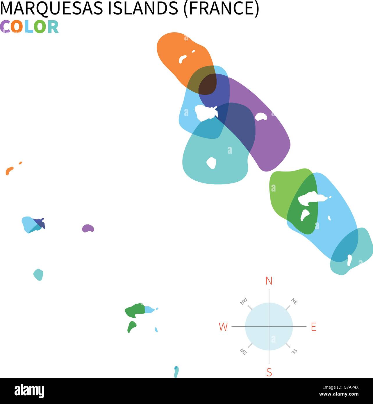 Map of marquesas islands Stock Vector Images - Alamy