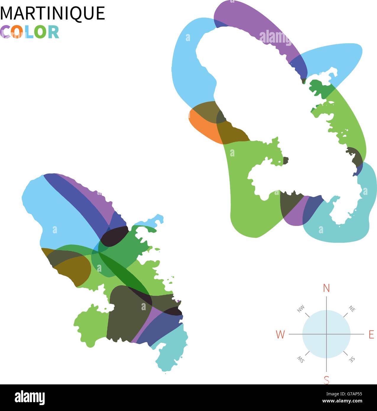 Abstract vector color map of Martinique Stock Vector Image & Art - Alamy