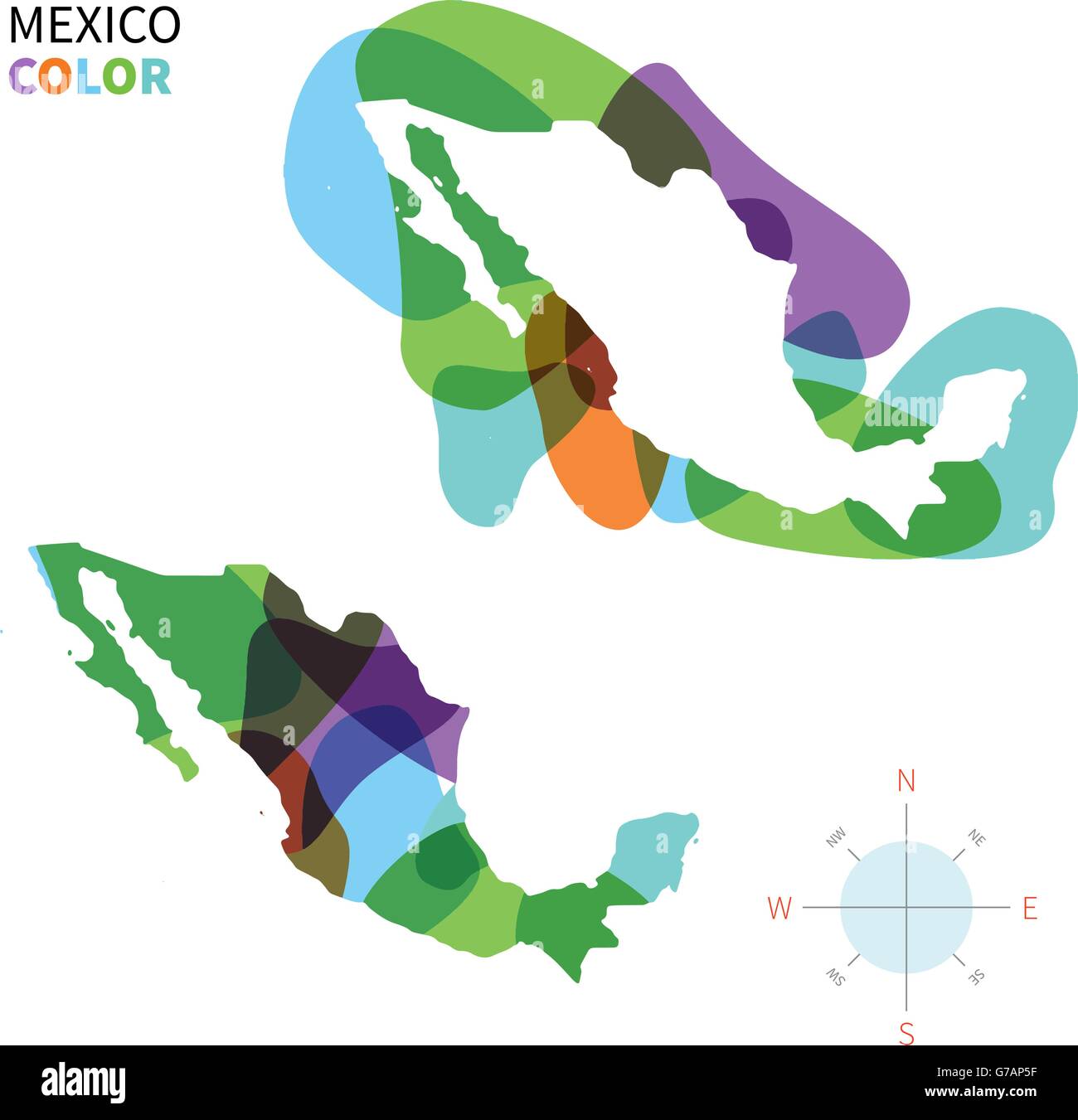 Mexico map political map hi-res stock photography and images - Alamy
