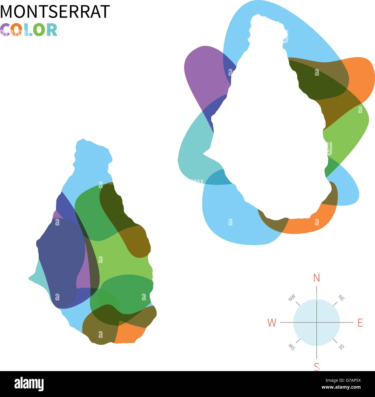 Abstract vector color map of Montserrat Stock Vector Image & Art - Alamy