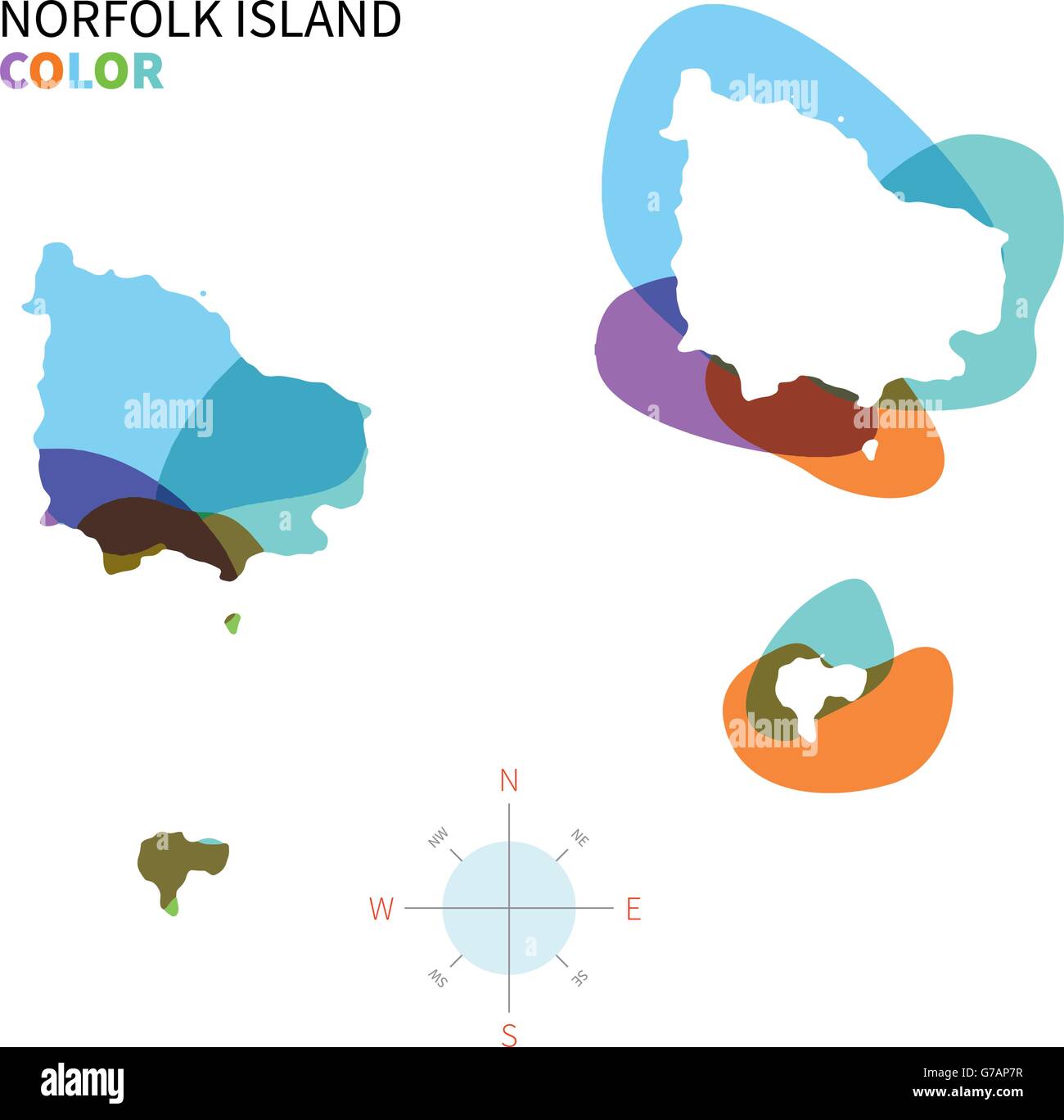 Abstract vector color map of Norfolk Island Stock Vector Image & Art ...