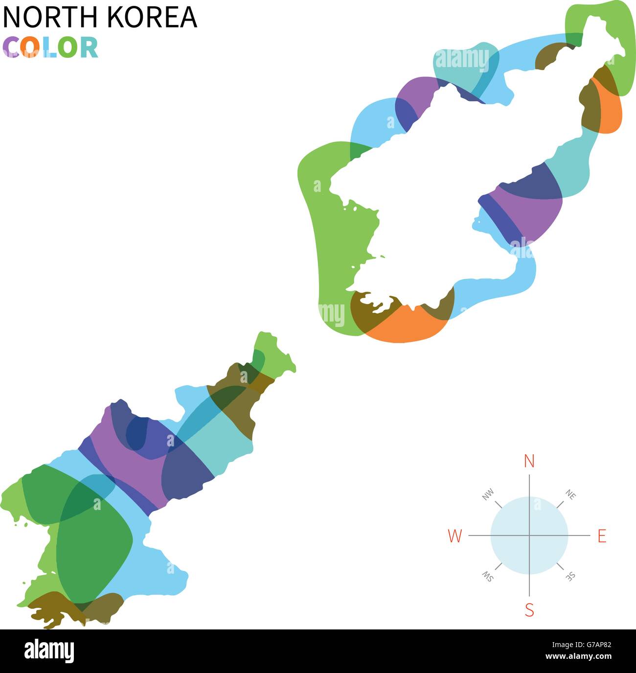 Abstract vector color map of North Korea Stock Vector Image & Art - Alamy