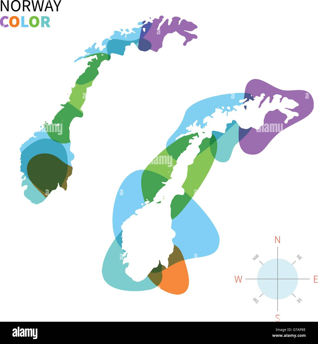 Abstract vector color map of Norway Stock Vector Image & Art - Alamy