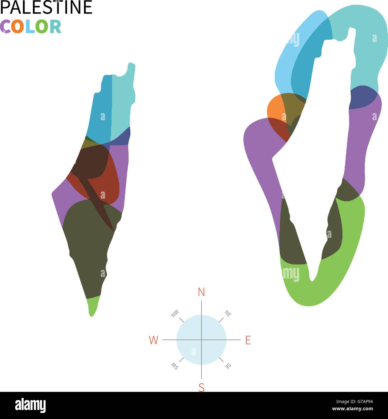 Abstract vector color map of Palestine Stock Vector Image & Art - Alamy