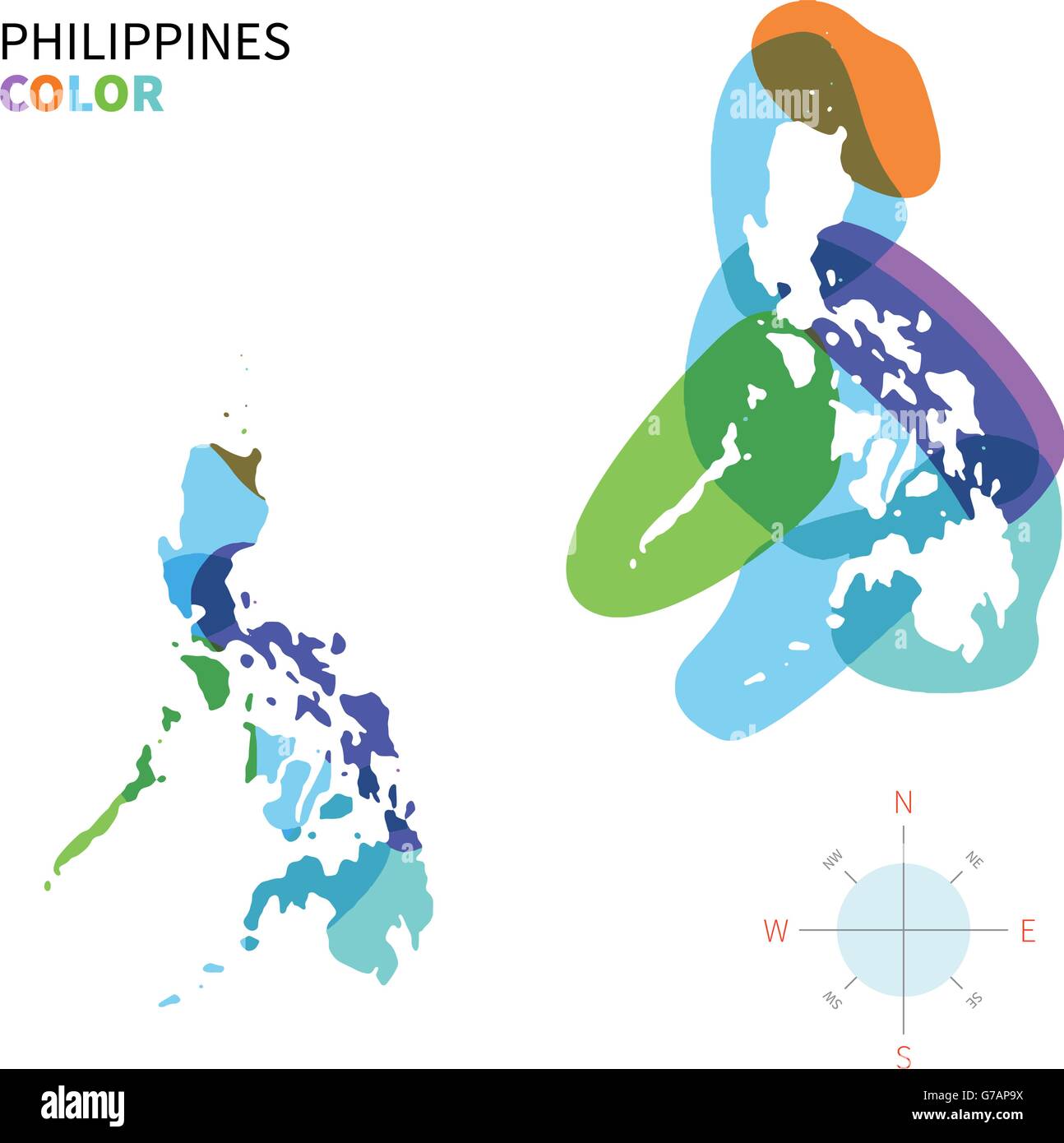 Abstract vector color map of Philippines Stock Vector Image & Art - Alamy