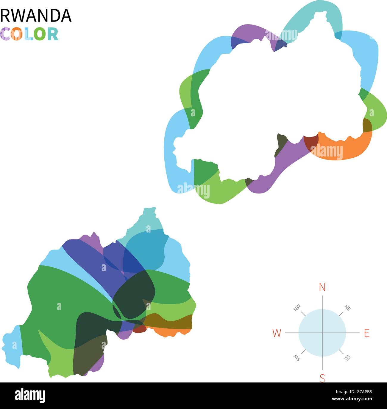 Abstract vector color map of Rwanda Stock Vector Image & Art - Alamy