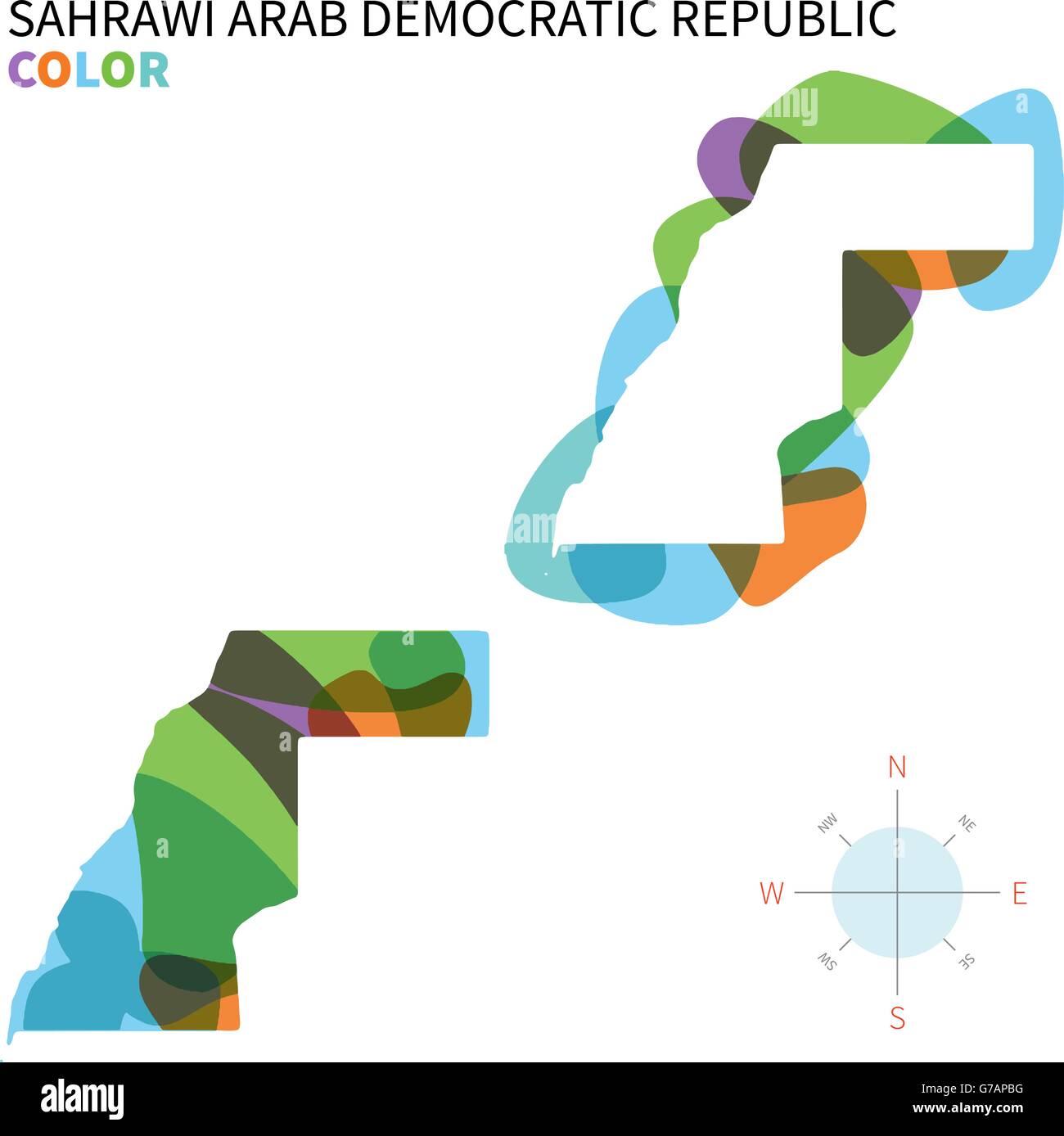 Abstract vector color map of Sahrawi Arab Democratic Republic Stock ...