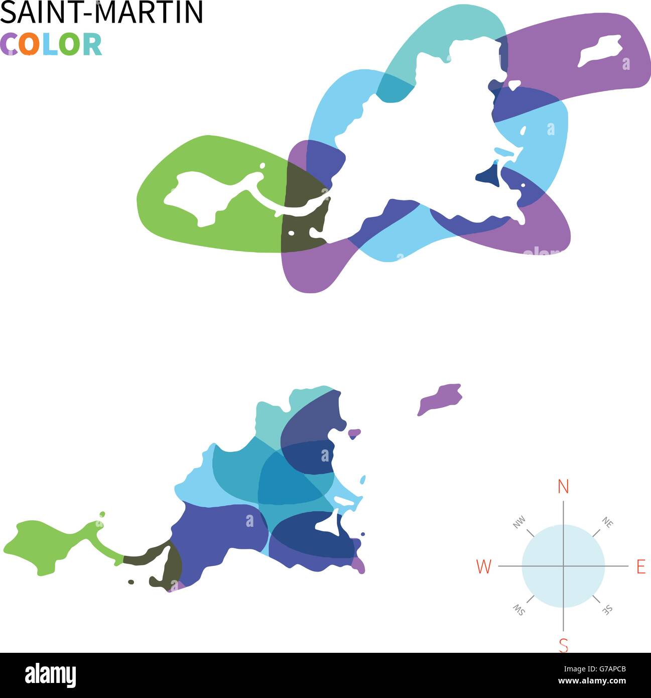 Saint martin map hi-res stock photography and images - Alamy