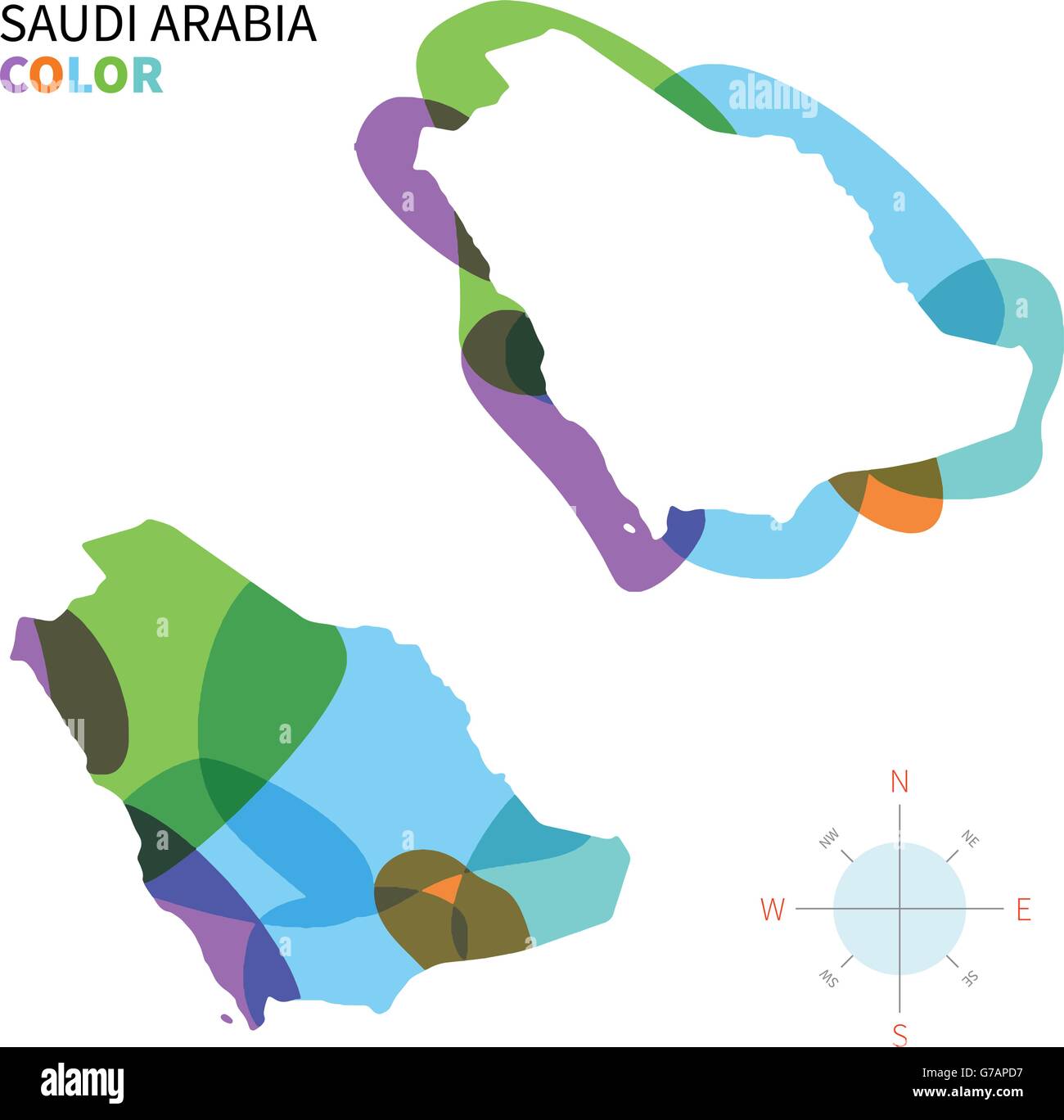Abstract vector color map of Saudi Arabia Stock Vector Image & Art - Alamy