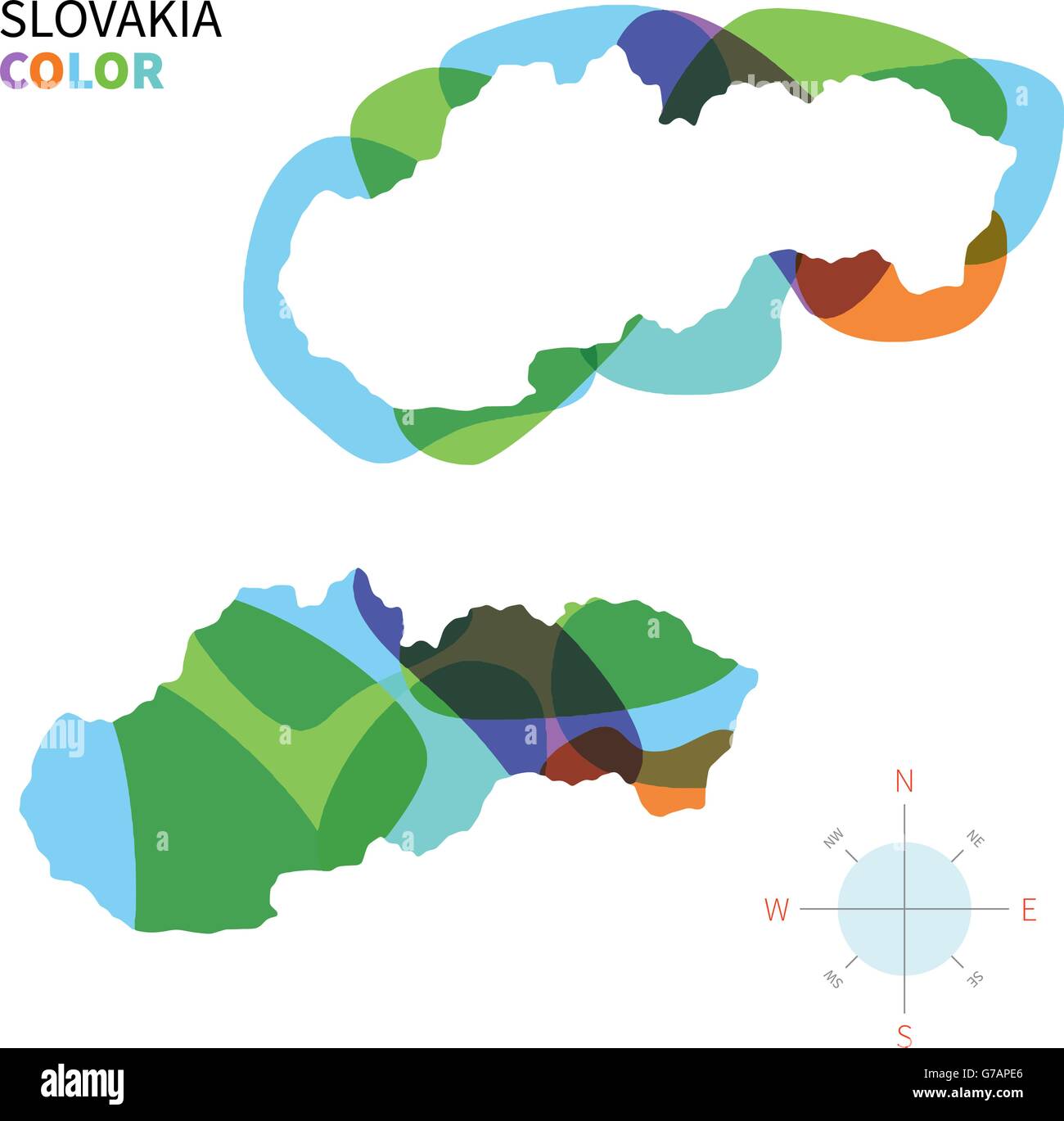 Abstract vector color map of Slovakia Stock Vector Image & Art - Alamy